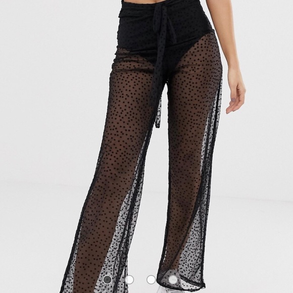 Missguided | Pants & Jumpsuits | Missguided Sheer High Waisted Pants ...